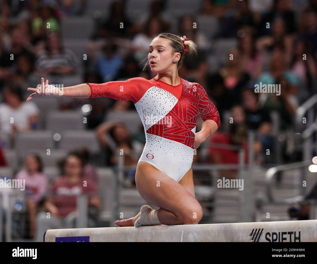 May 31, 2024: Lexi Zeiss competes on the balance beam during the Woman ...