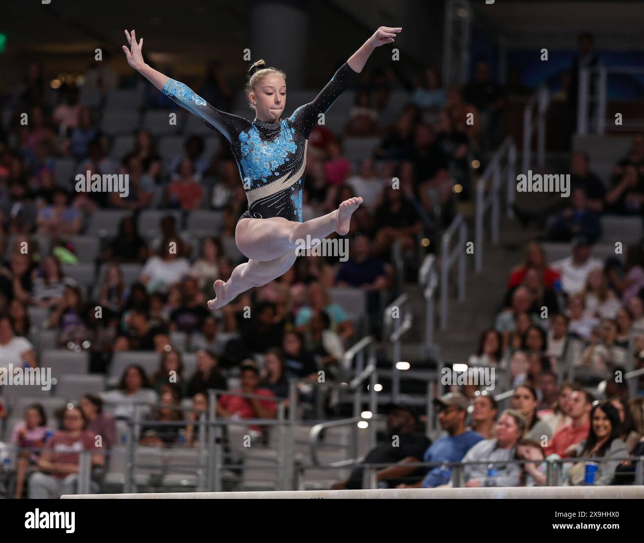 May 31, 2024: Kieryn Finnell competes on the balance beam during the ...