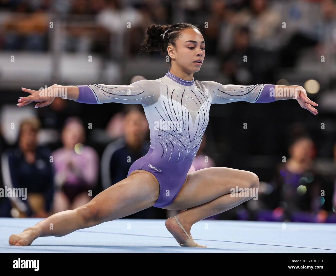 May 31, 2024: Hezly Rivera competes on the floor exercise during the ...