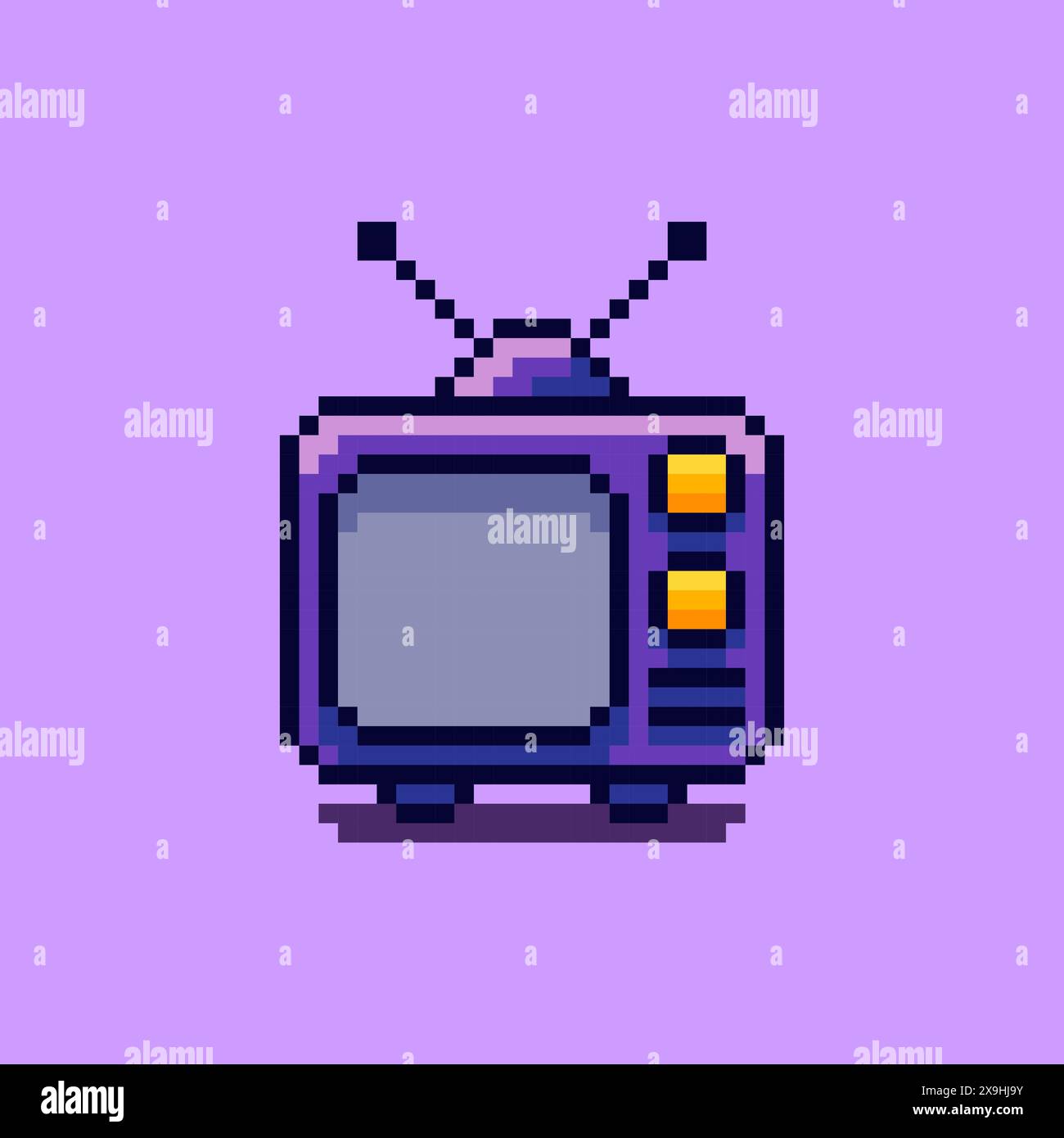Vector Illustration of retro tv with Pixel Art Design, perfect for game ...