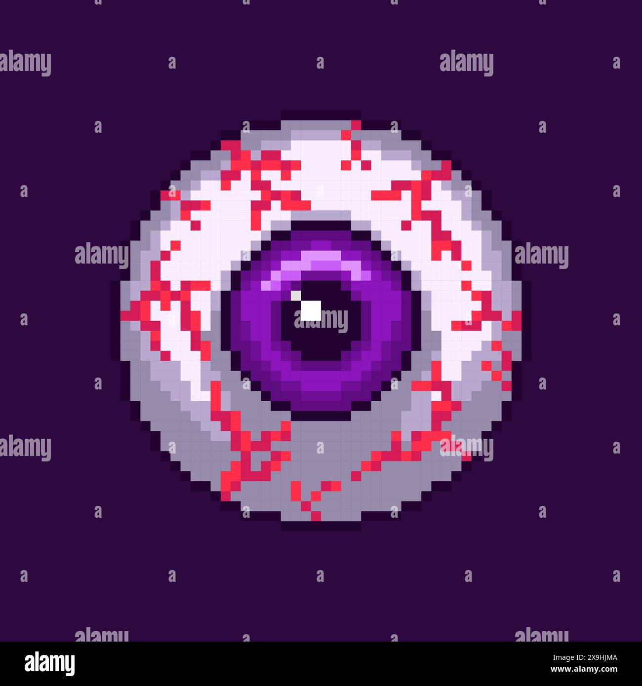 Vector Illustration of Eye Scary halloween with Pixel Art Design ...