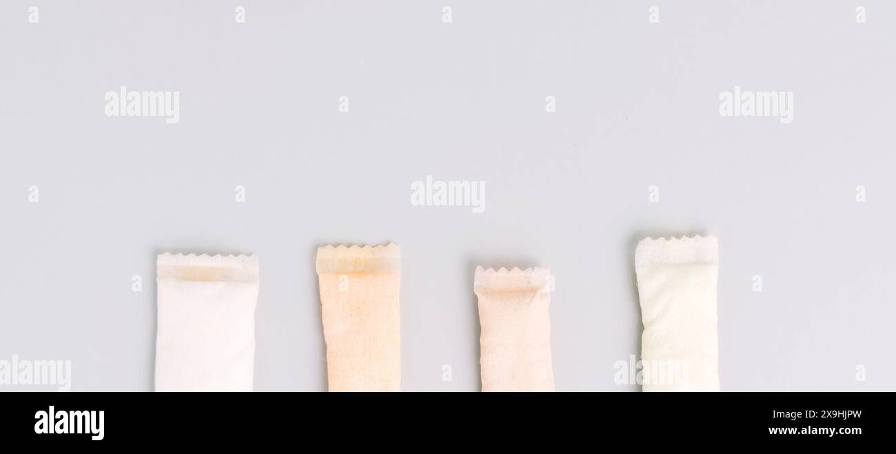 Assorted sachets of non-smoking tobacco product with different flavors ...