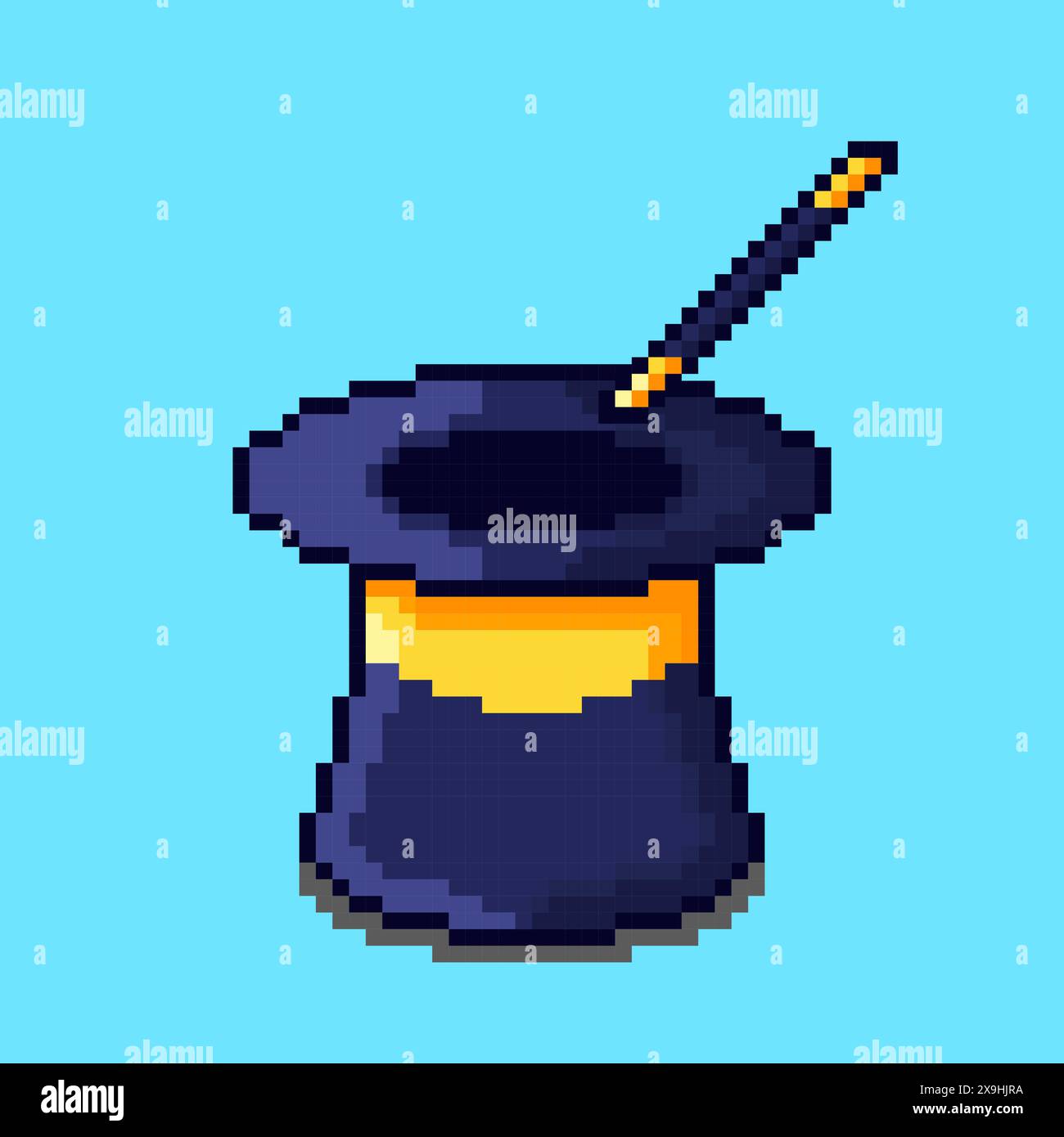 Vector Illustration of Hat Magician with Pixel Art Design, perfect for ... Vector Illustration of Hat Magician with Pixel Art Design, perfect for ...