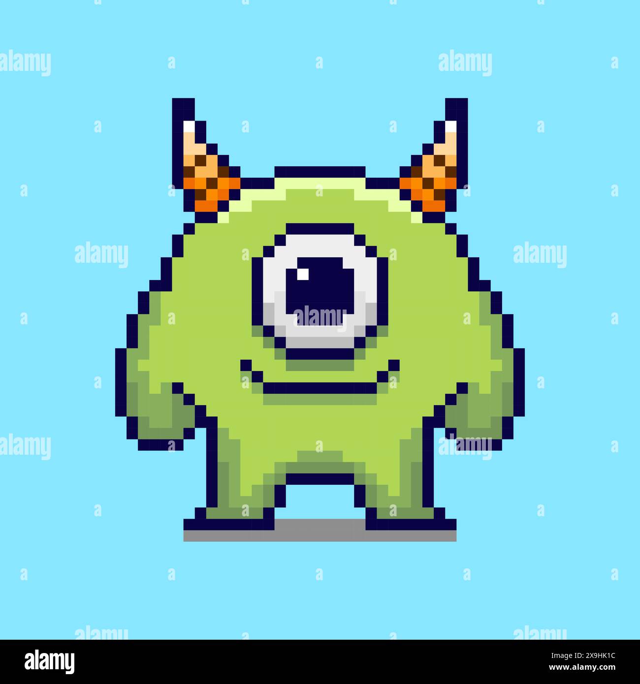 Vector Illustration Of Monster With Pixel Art Design Perfect For Game Assets Themed Designs