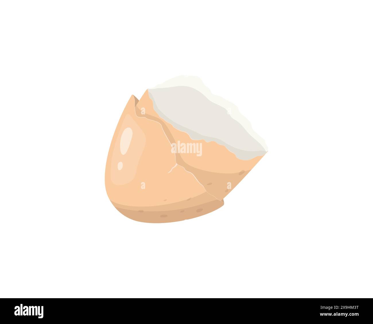 Brocken egg shell in cartoon style, Isolated on white background Stock ...