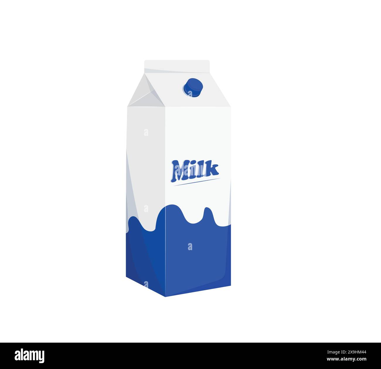 Pack of Milk in cartoon style. Packaging carton design for ads and ...