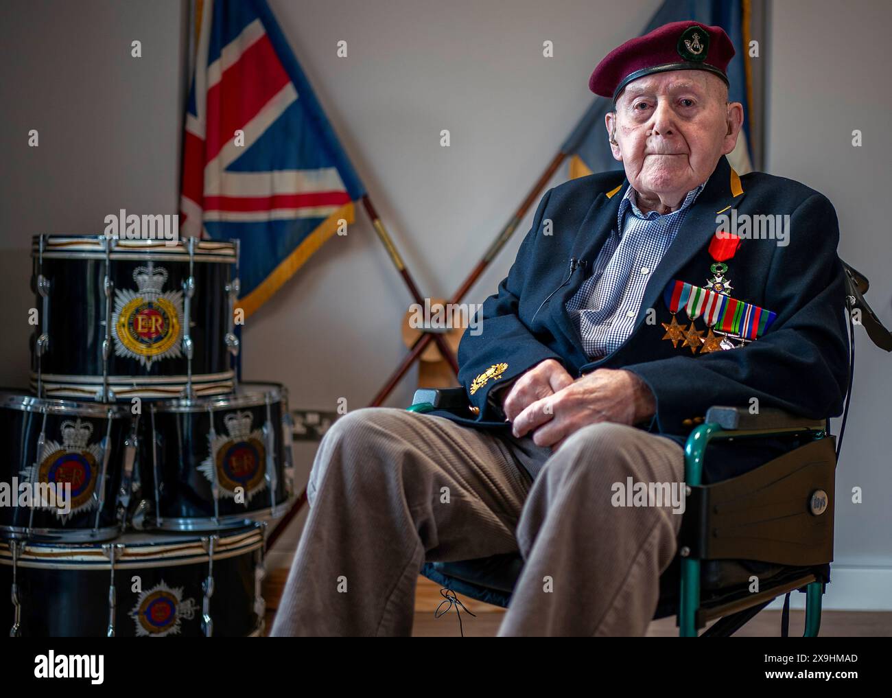 D-Day Veteran Peter Belcher at Broughton House in Salford, ahead of the ...