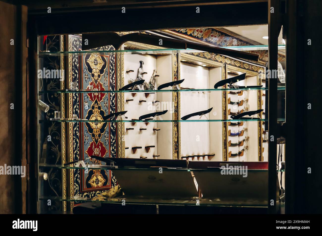 Doha, Qatar - 1 May 2024: Shop for traditional sabers, daggers and ...