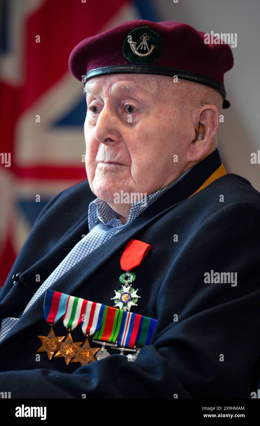 D-Day Veteran Peter Belcher at Broughton House in Salford, ahead of the ...