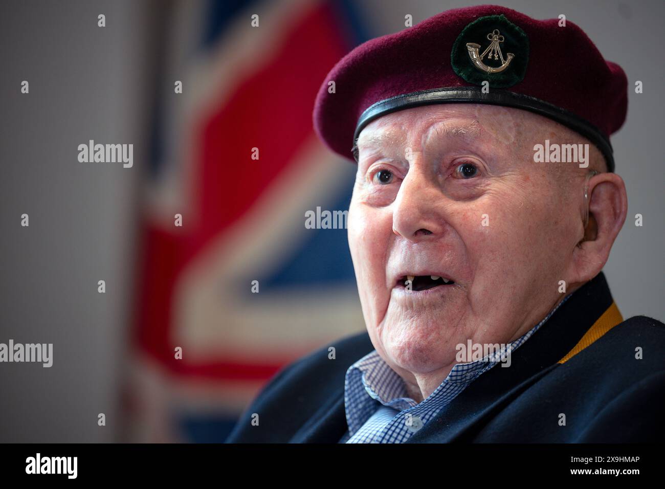 D-Day Veteran Peter Belcher at Broughton House in Salford, ahead of the ...