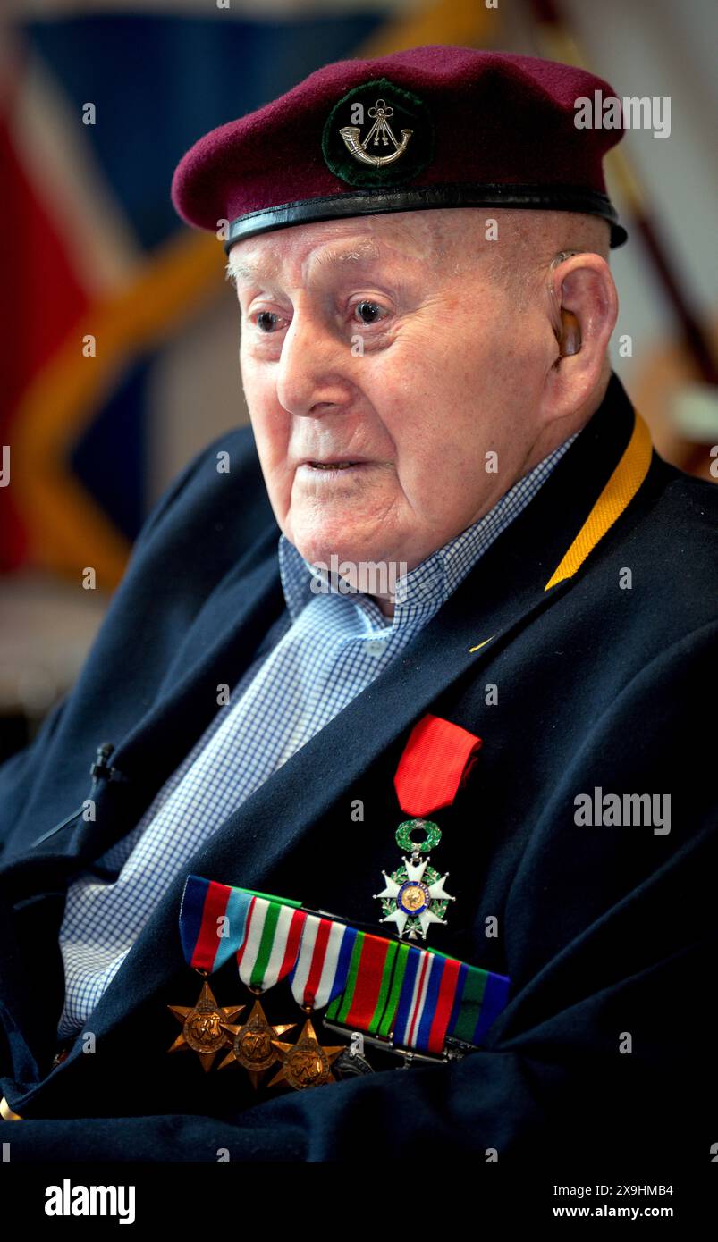 D-Day Veteran Peter Belcher at Broughton House in Salford, ahead of the ...