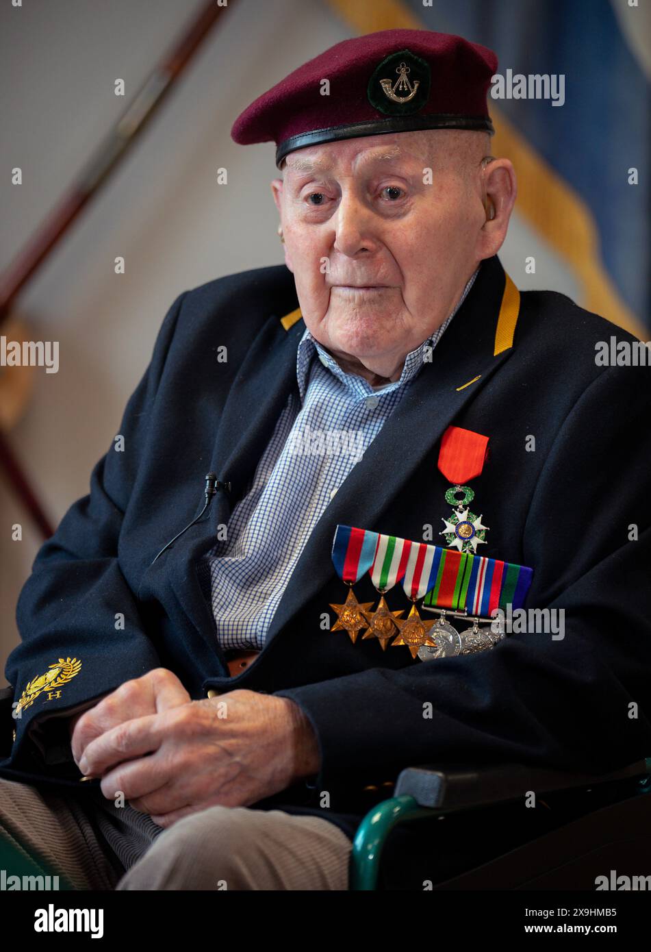 D-Day Veteran Peter Belcher at Broughton House in Salford, ahead of the ...