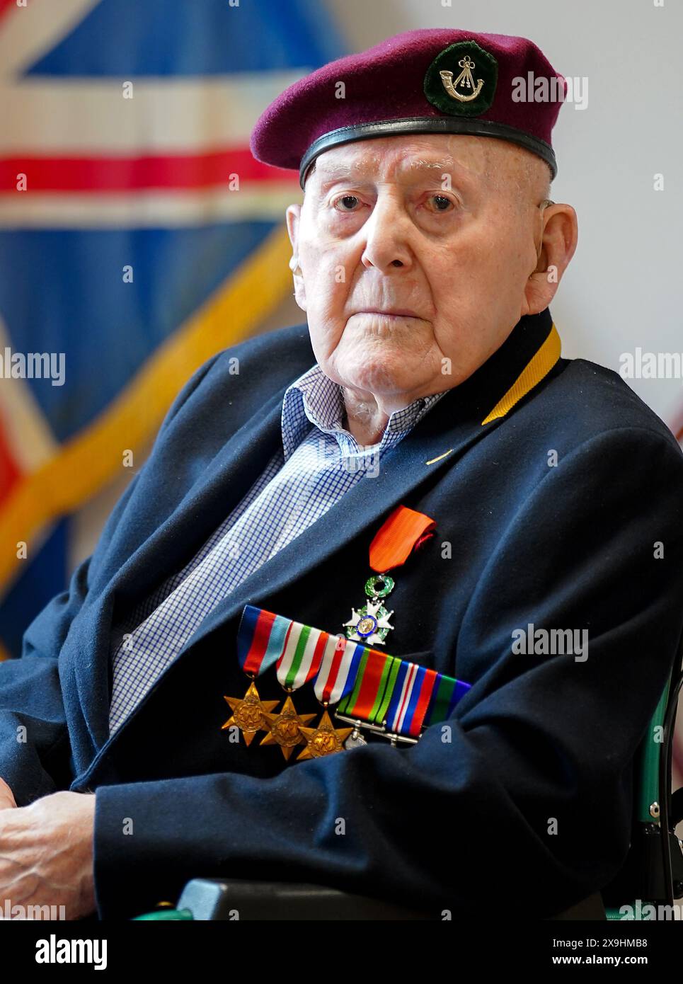 D-Day Veteran Peter Belcher at Broughton House in Salford, ahead of the ...