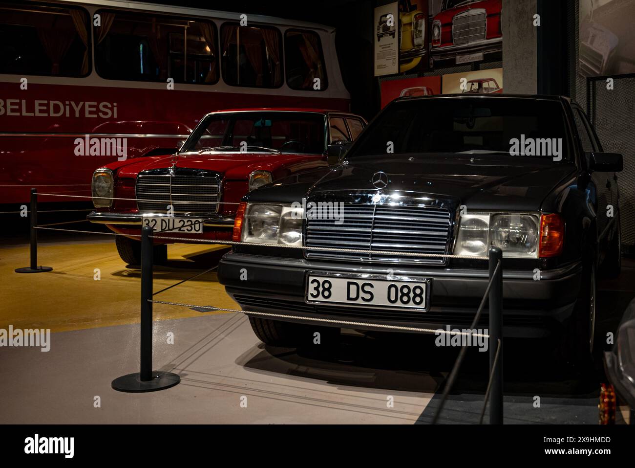 Antalya, Turkey - February 1, 2024: Black Mercedes Benz W124 on display ...