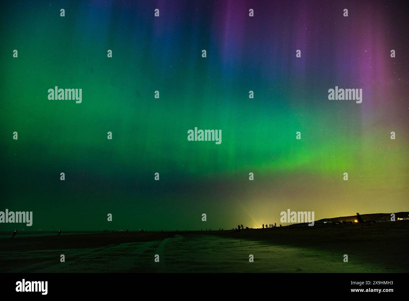 Northern lights (Aurora borealis) in a various colors over the North ...