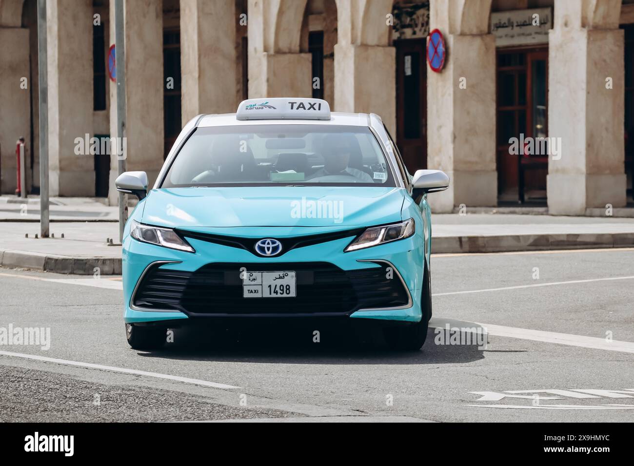 Doha, Qatar - 1 May 2024: Traditional city taxi in Doha, Qatar Stock ...