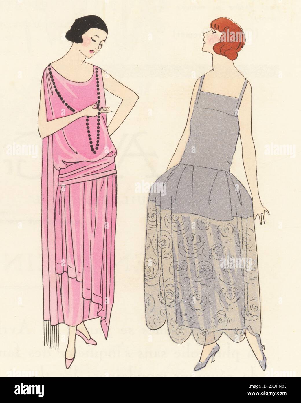 French flappers in gowns by Georges Doeuillet, 1922. Gown worn by Mlle ...