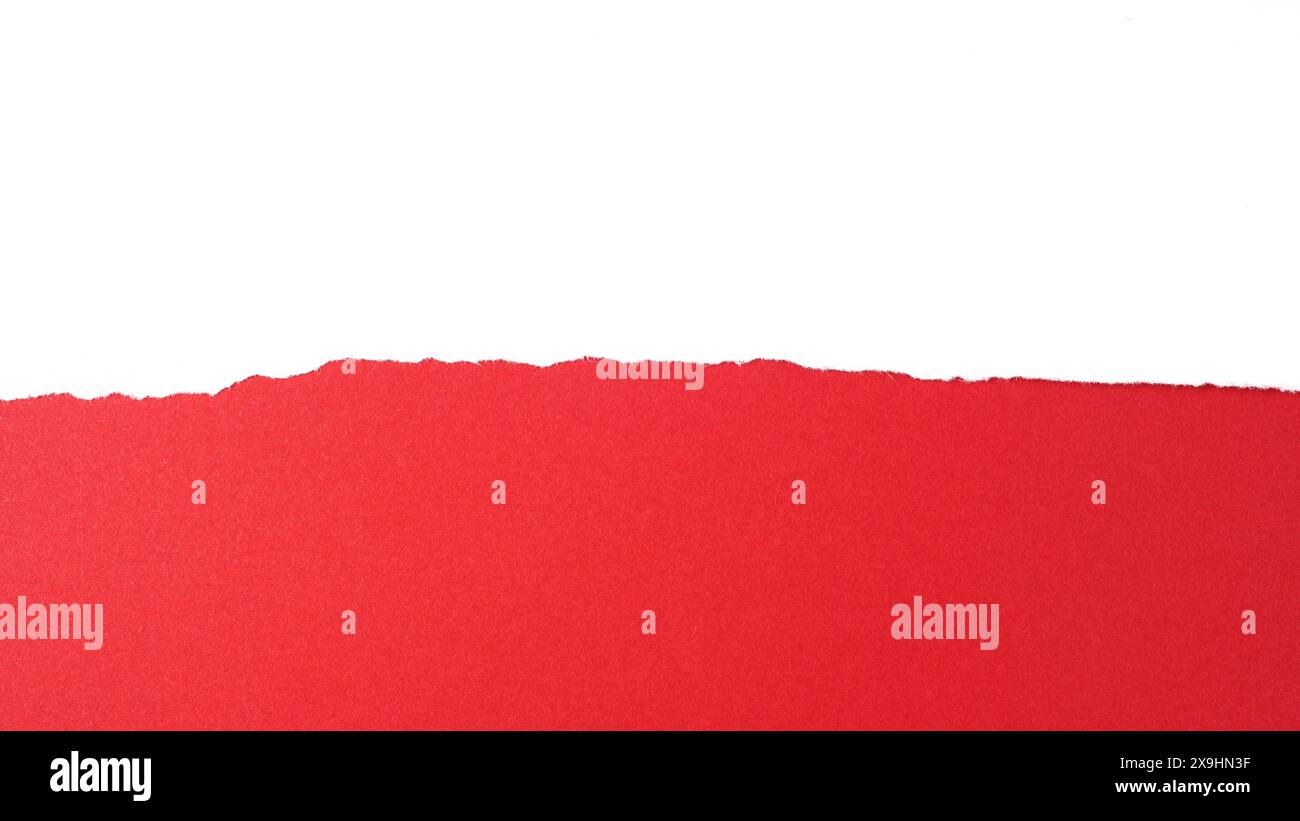 white and red ripped paper background with torn edge Stock Photo - Alamy