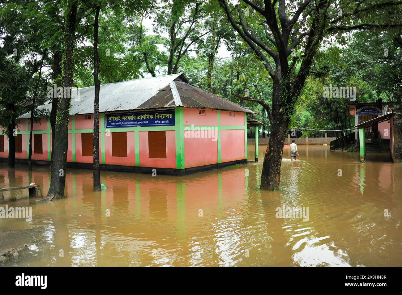 Cyclone Remal Hits Sylhet A school building submerged in Lafnaut area ...