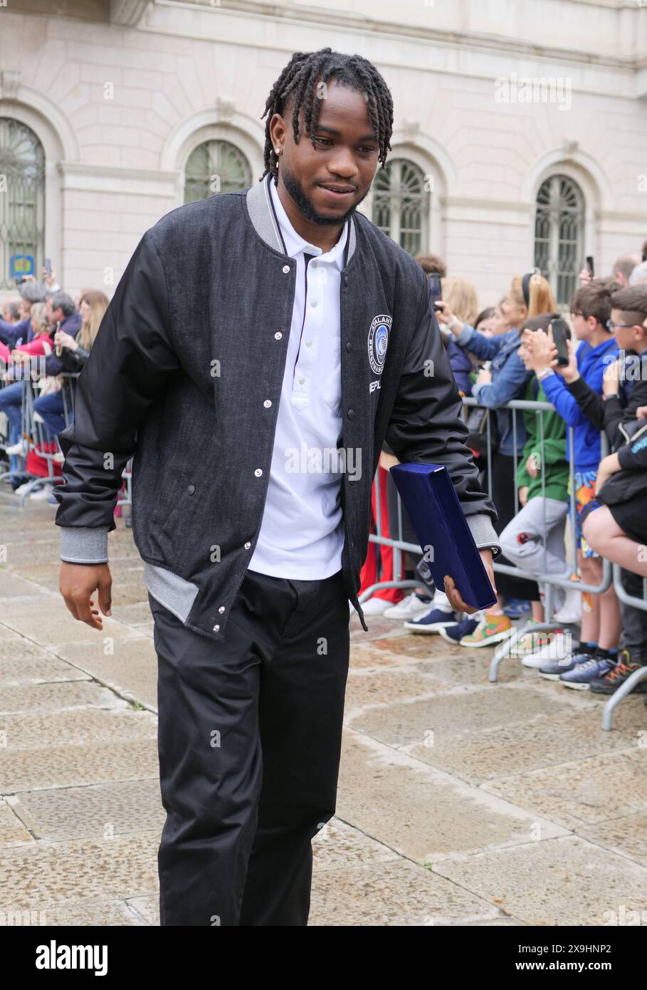 Atalanta player Ademola Lookman after award ceremony by the mayor of ...