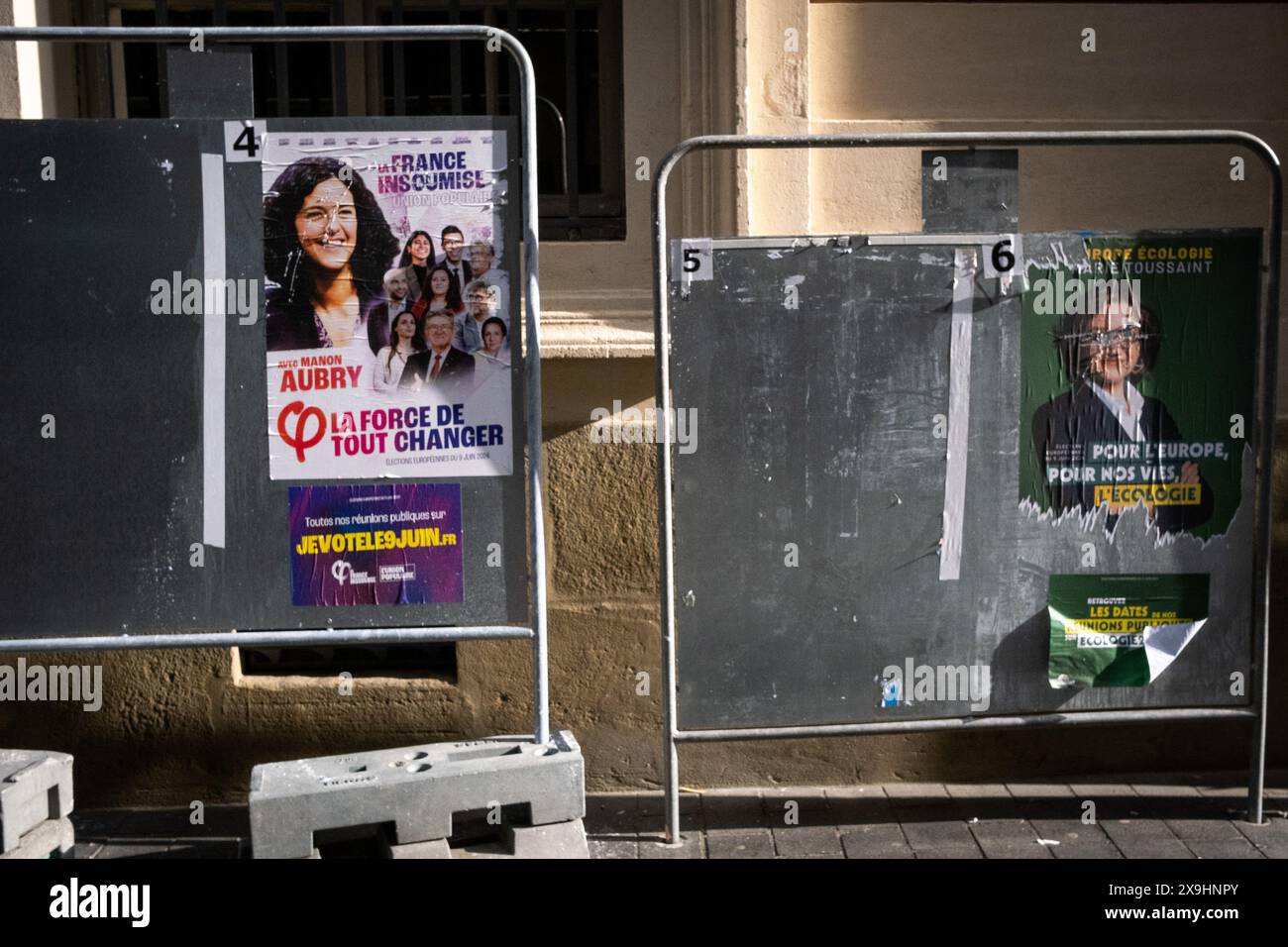 Campaign posters for the European election for the Union Populaire list ...