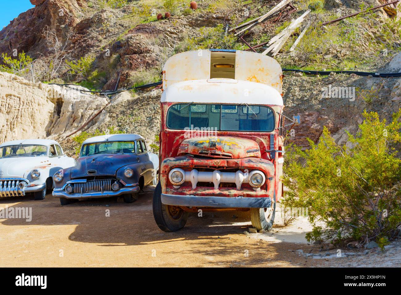 Nelson, Nevada - April 15, 2024: Old classic cars in Nelson Ghost Town ...