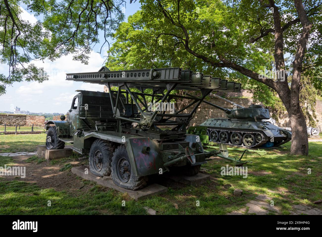 Katyusha M13 rocket launcher similar to the one used by the Soviet army ...