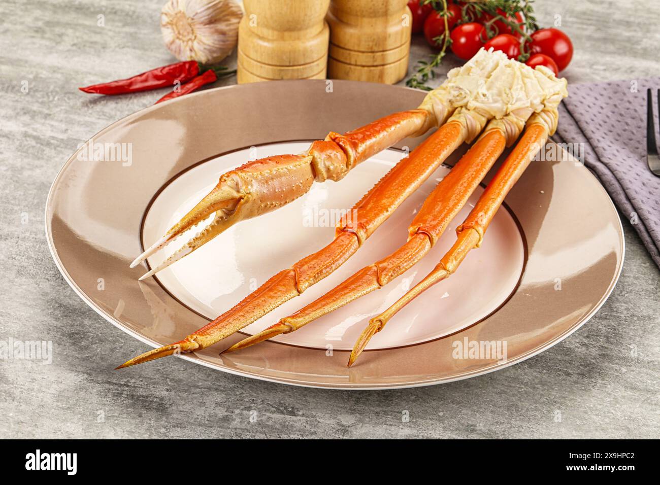 Delicous luxury boiled crab claw legs Stock Photo - Alamy