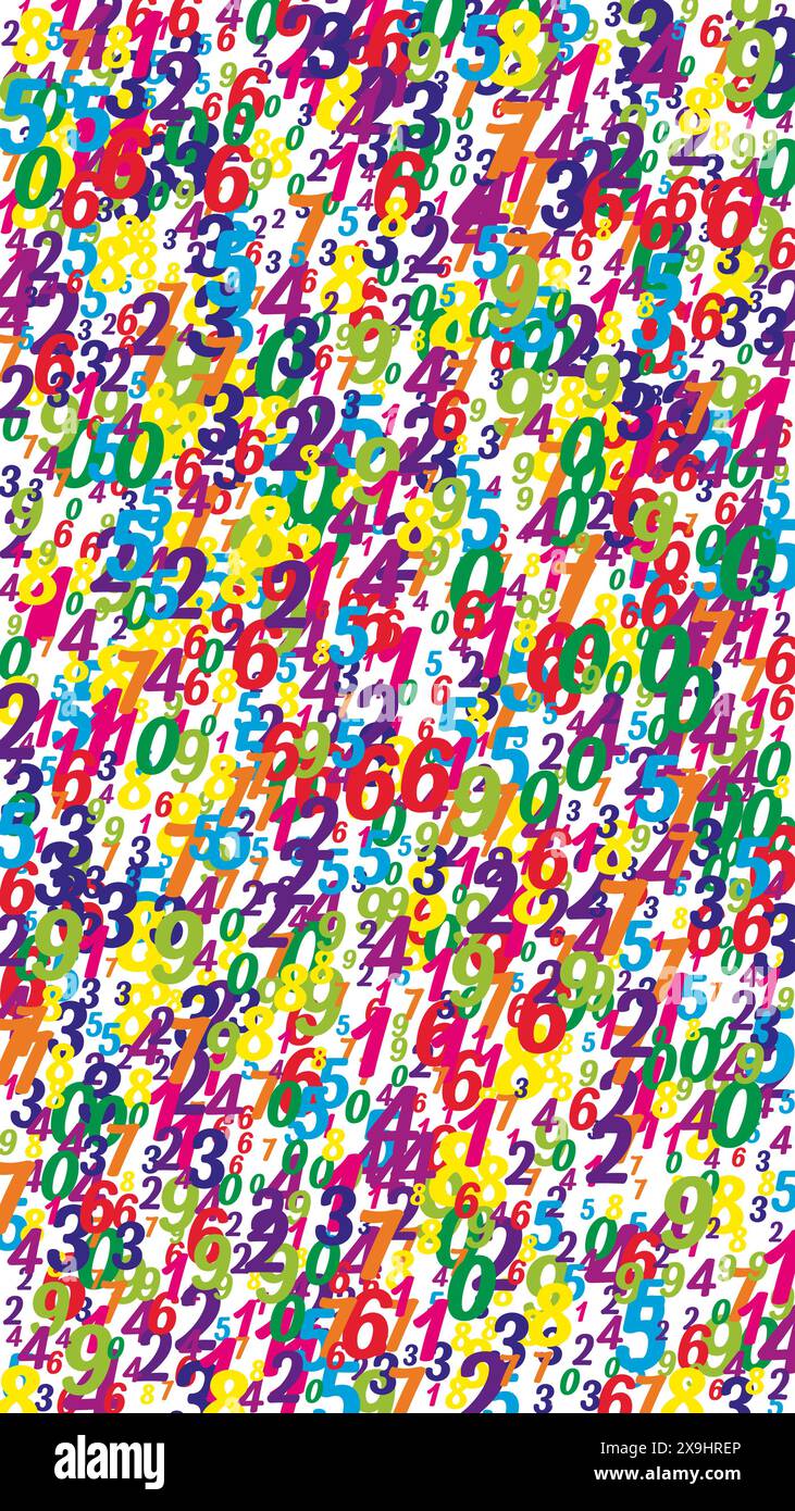 Concept of school background. Colorful childish numbers and digits ...