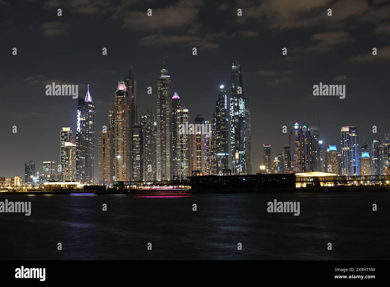 Jumeirah Beach buildings at night Stock Photo - Alamy