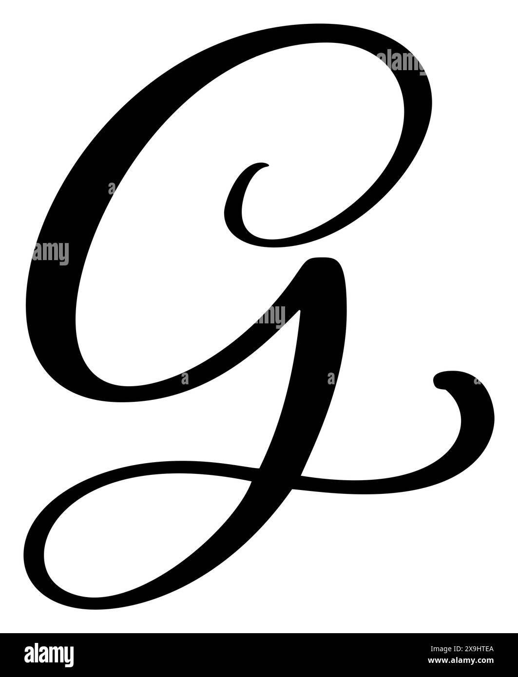 Hand drawn vector calligraphy letter G. Script font logo. Handwritten ...