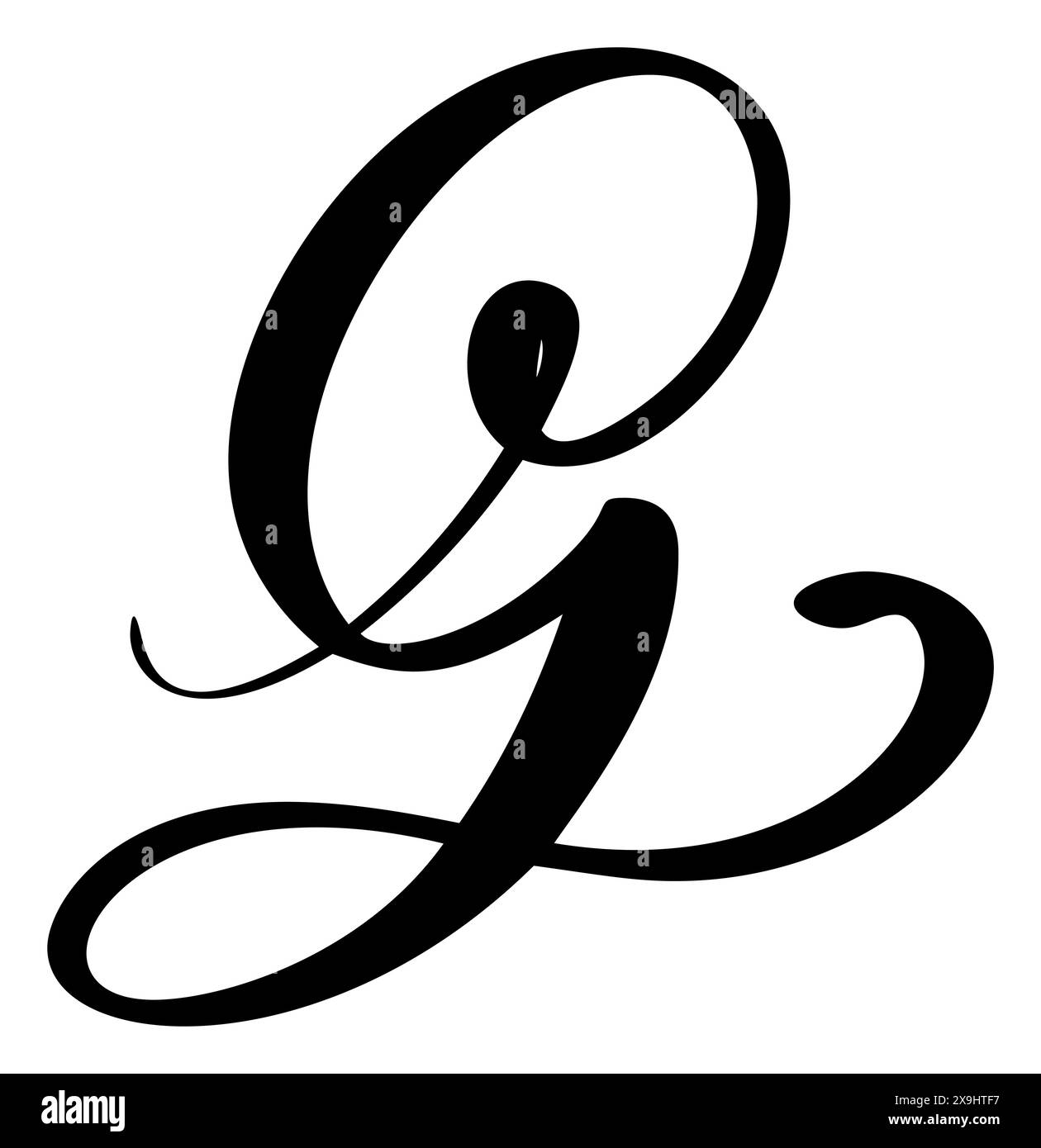 Hand drawn vector calligraphy letter G. Script font logo. Handwritten ...