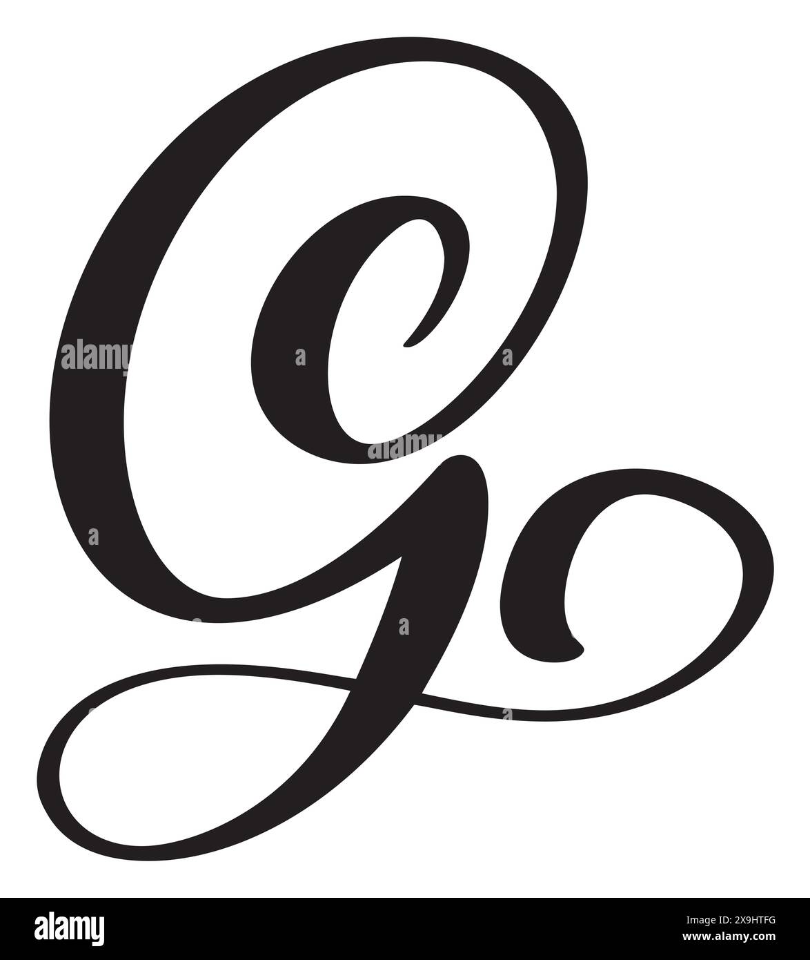 Vector calligraphy hand drawn letter G logo. Script font. Handwritten brush style Stock Vector ...