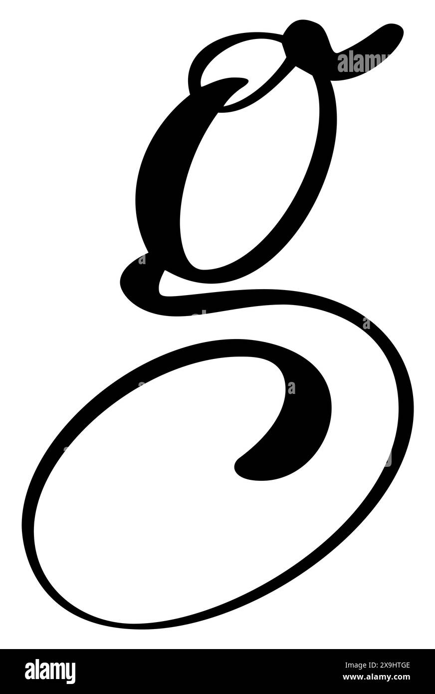 Vector calligraphy hand drawn letter G logo. Script font. Handwritten ...