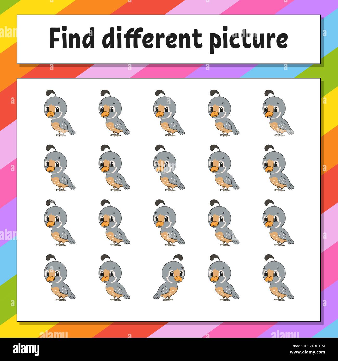 Find different picture. Educational activity worksheet for kids and ...