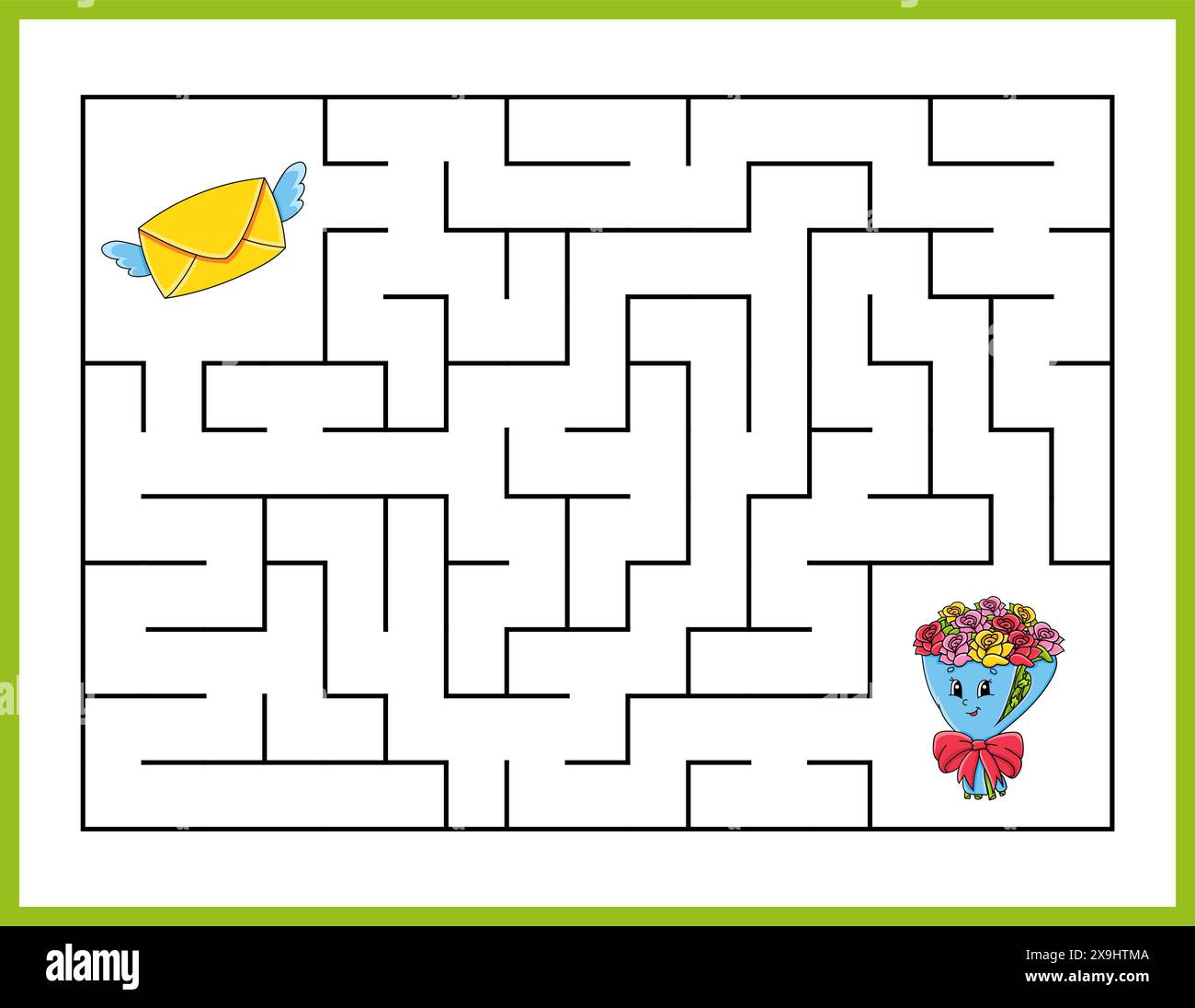 Rectangle maze. Game for kids. Funny labyrinth. Education developing ...