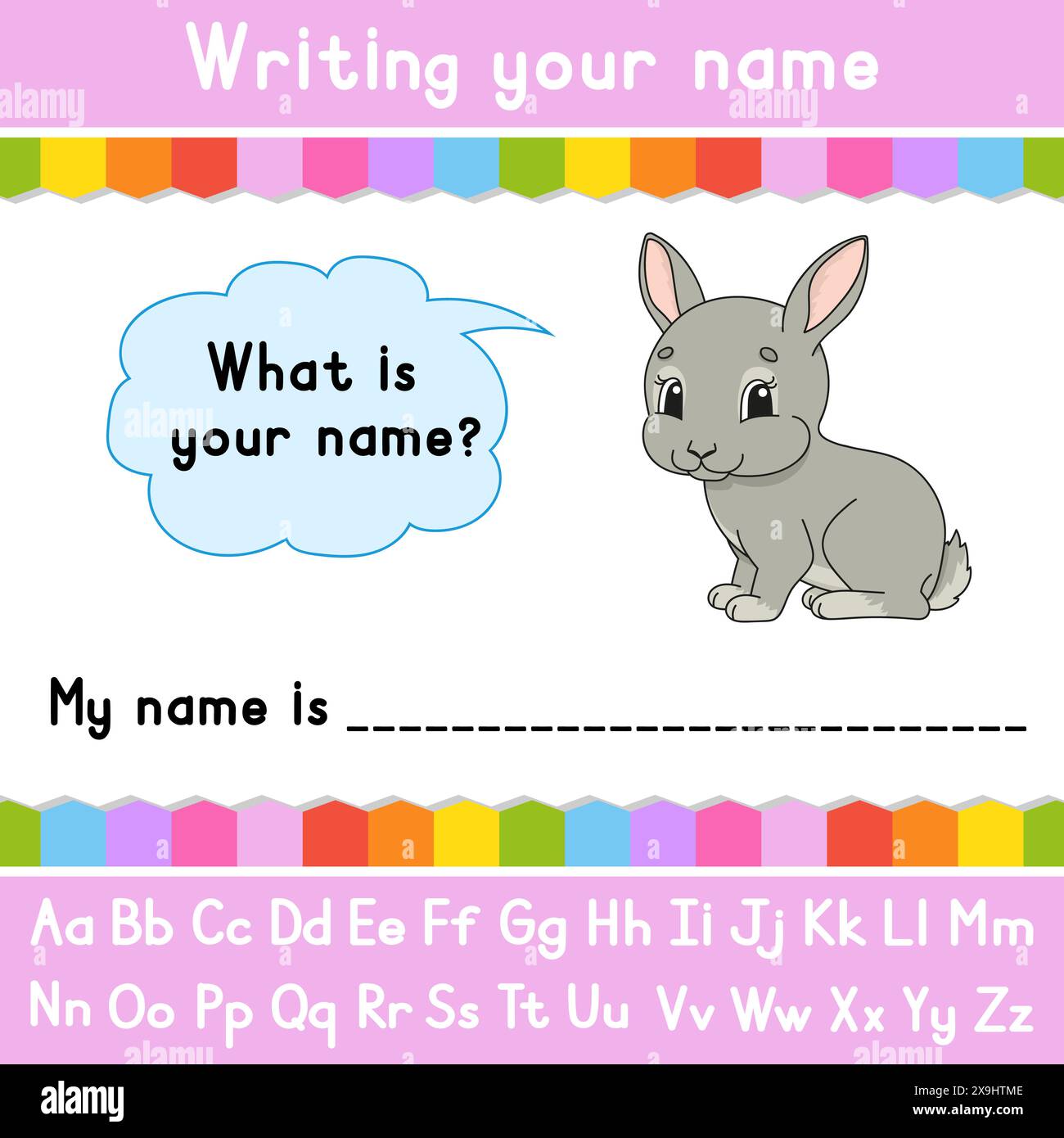 Writing your name. Educational activity worksheet for kids and toddlers ...