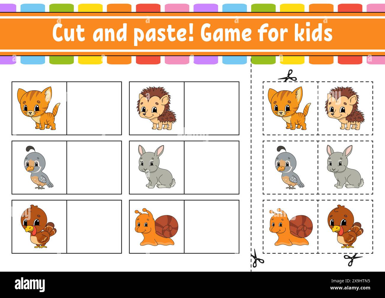 Cut and paste. Game for kids. Educational activity worksheet for kids ...