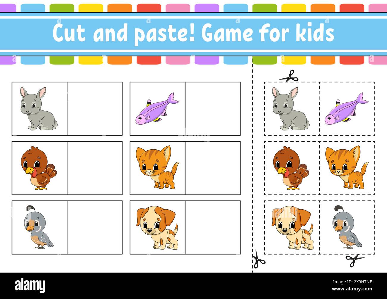 Cut and paste. Game for kids. Educational activity worksheet for kids ...