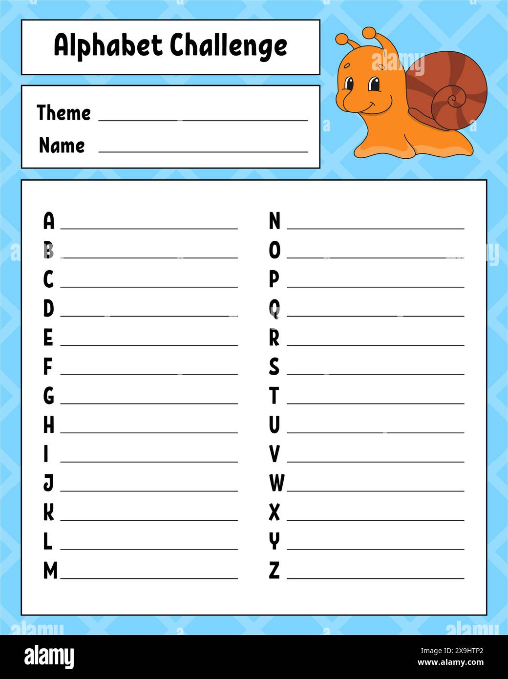 Alphabet challenge. Educational activity worksheet for kids and ...