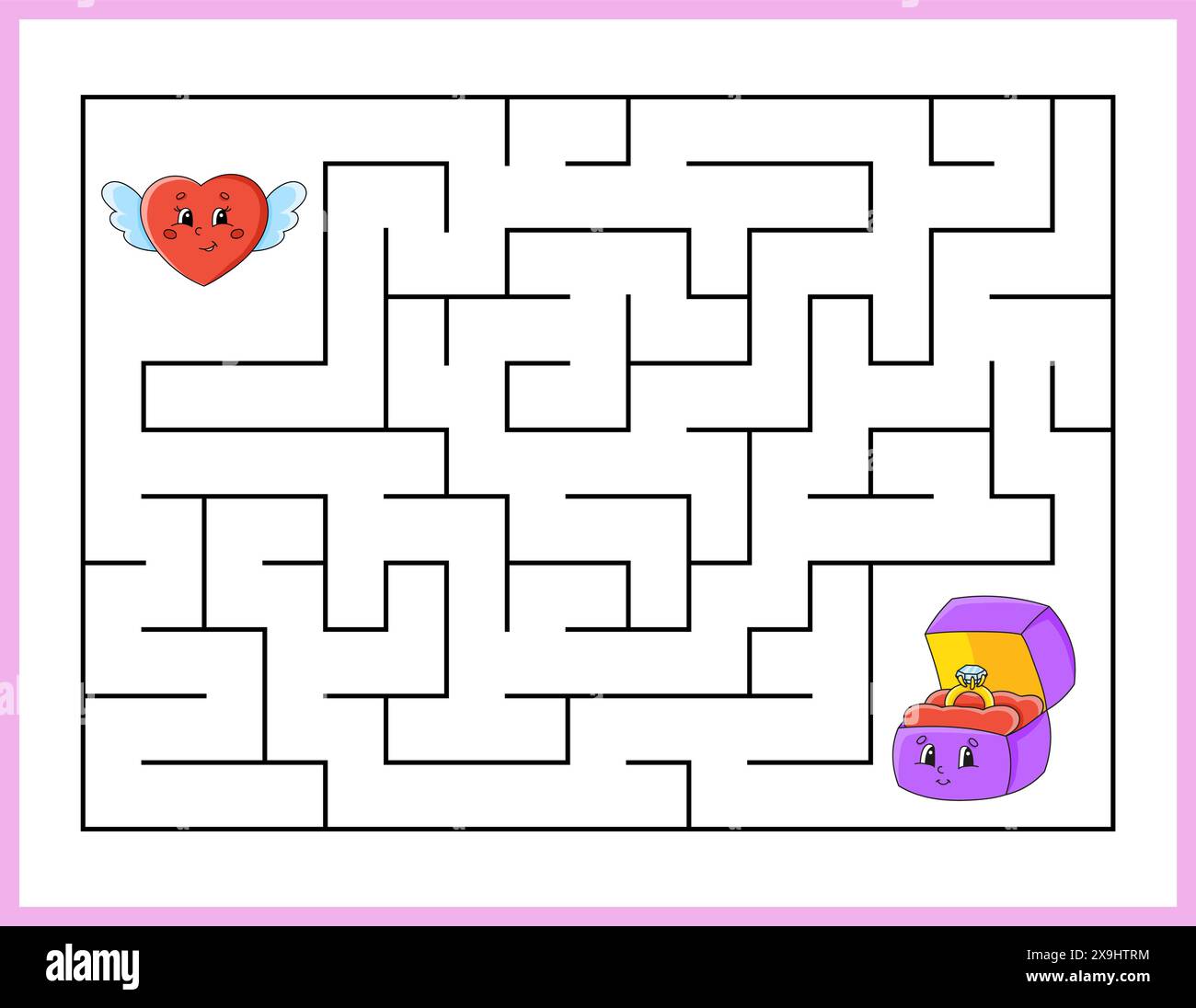 Rectangle maze. Game for kids. Funny labyrinth. Education developing ...