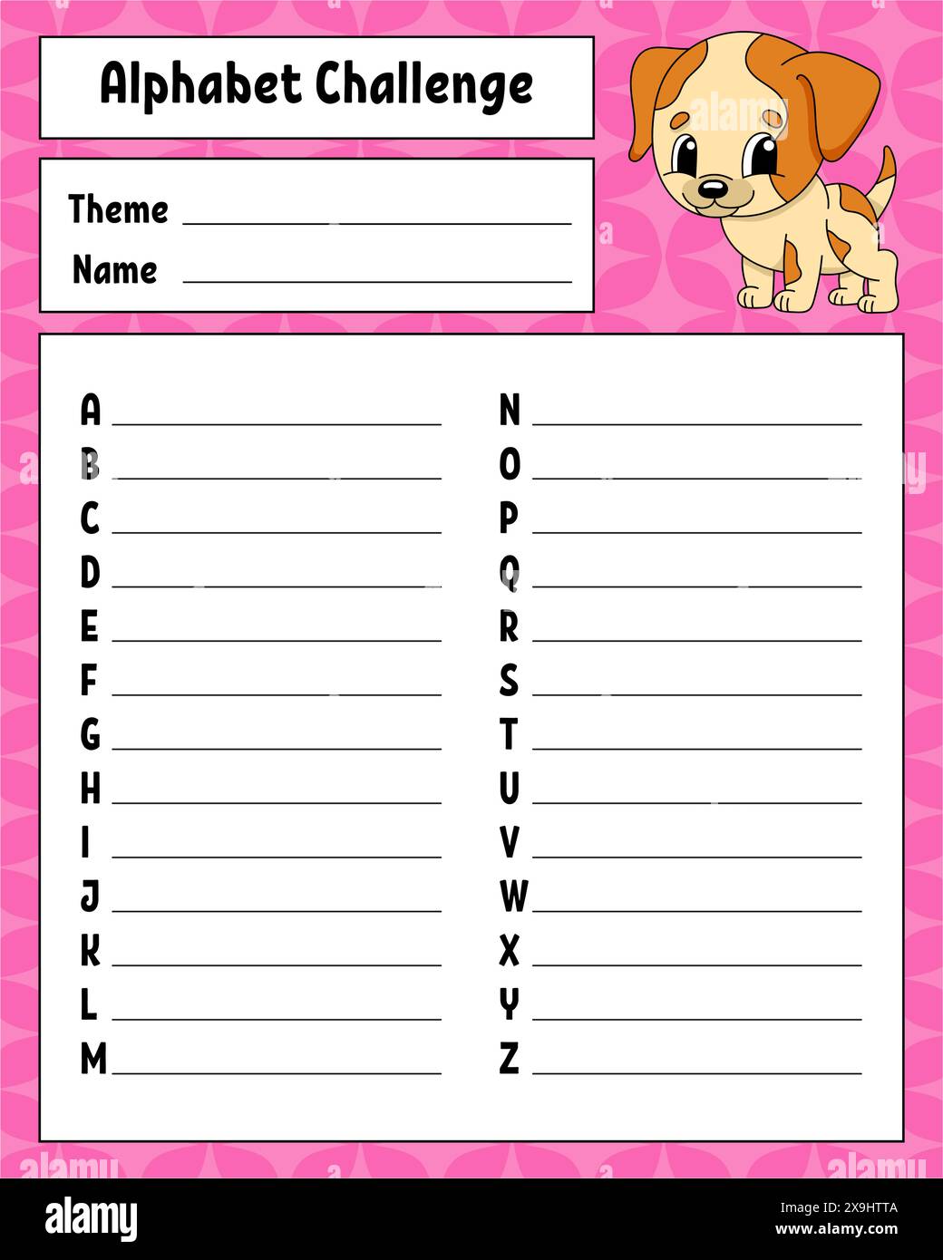 Alphabet challenge. Educational activity worksheet for kids and ...