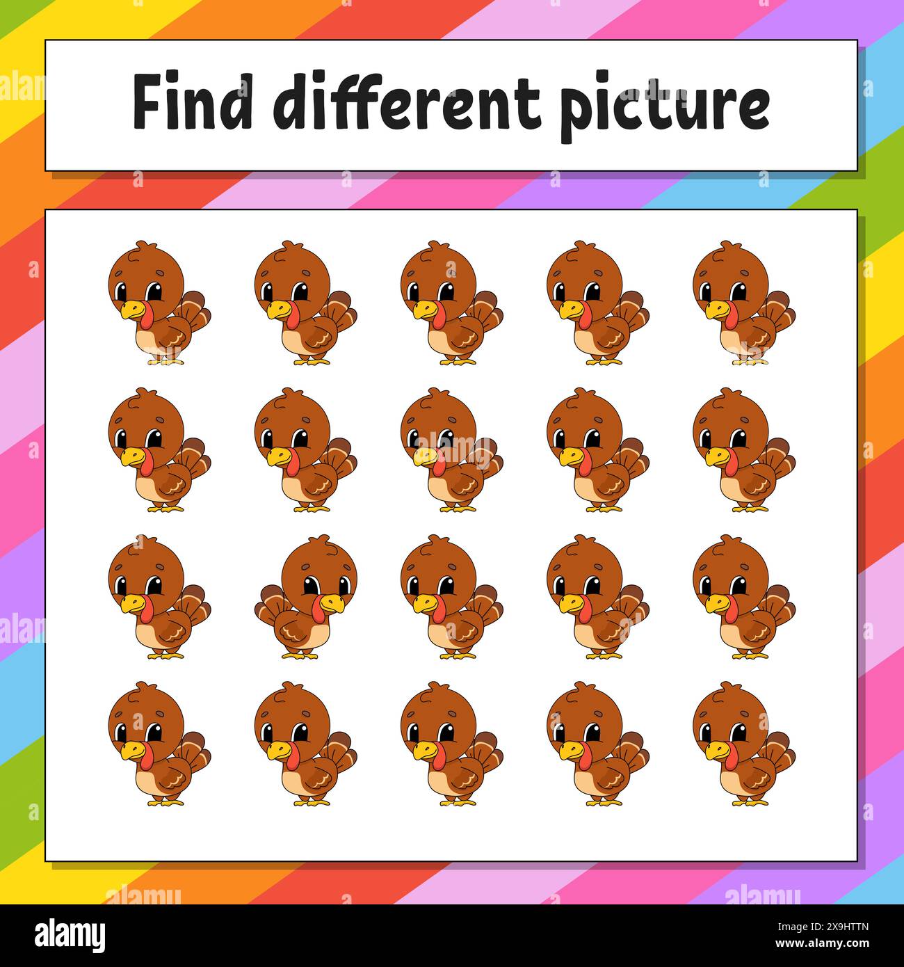 Find different picture. Educational activity worksheet for kids and ...