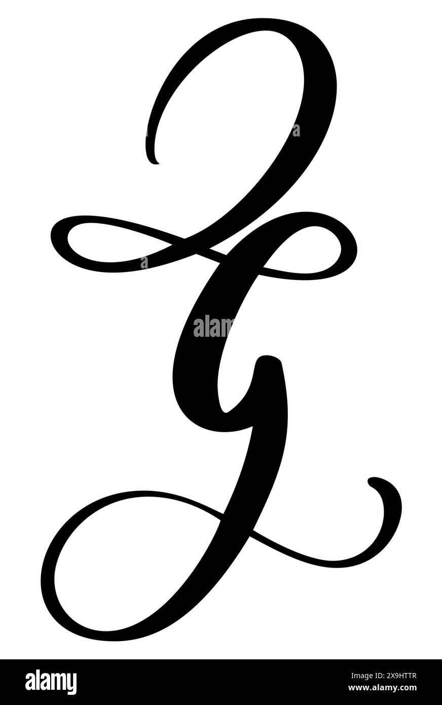 Vector calligraphy hand drawn letter G logo. Script font. Handwritten ...