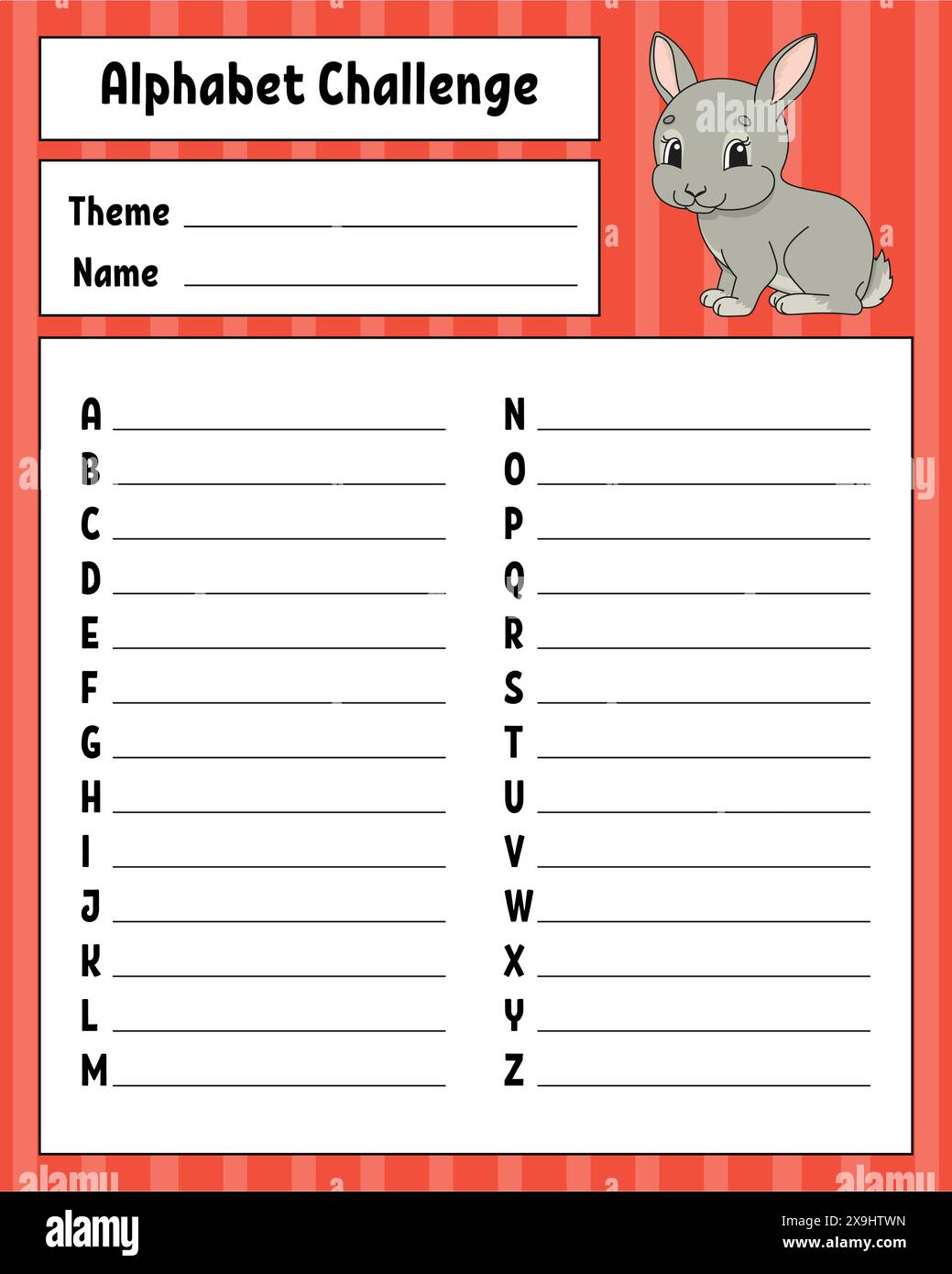 Alphabet challenge. Educational activity worksheet for kids and ...