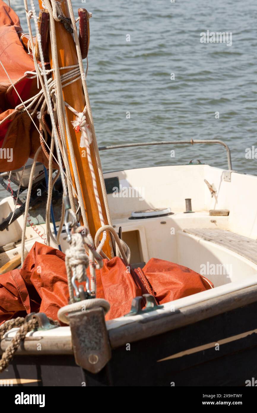 Interior of a small sailing boat Stock Photo - Alamy
