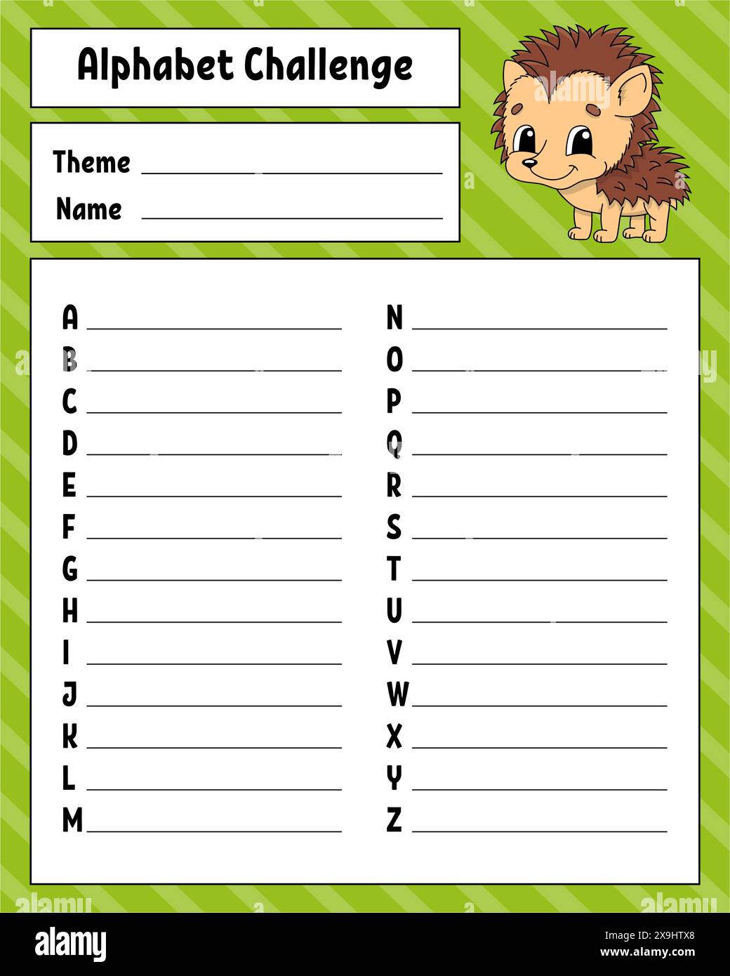 Alphabet challenge. Educational activity worksheet for kids and ...