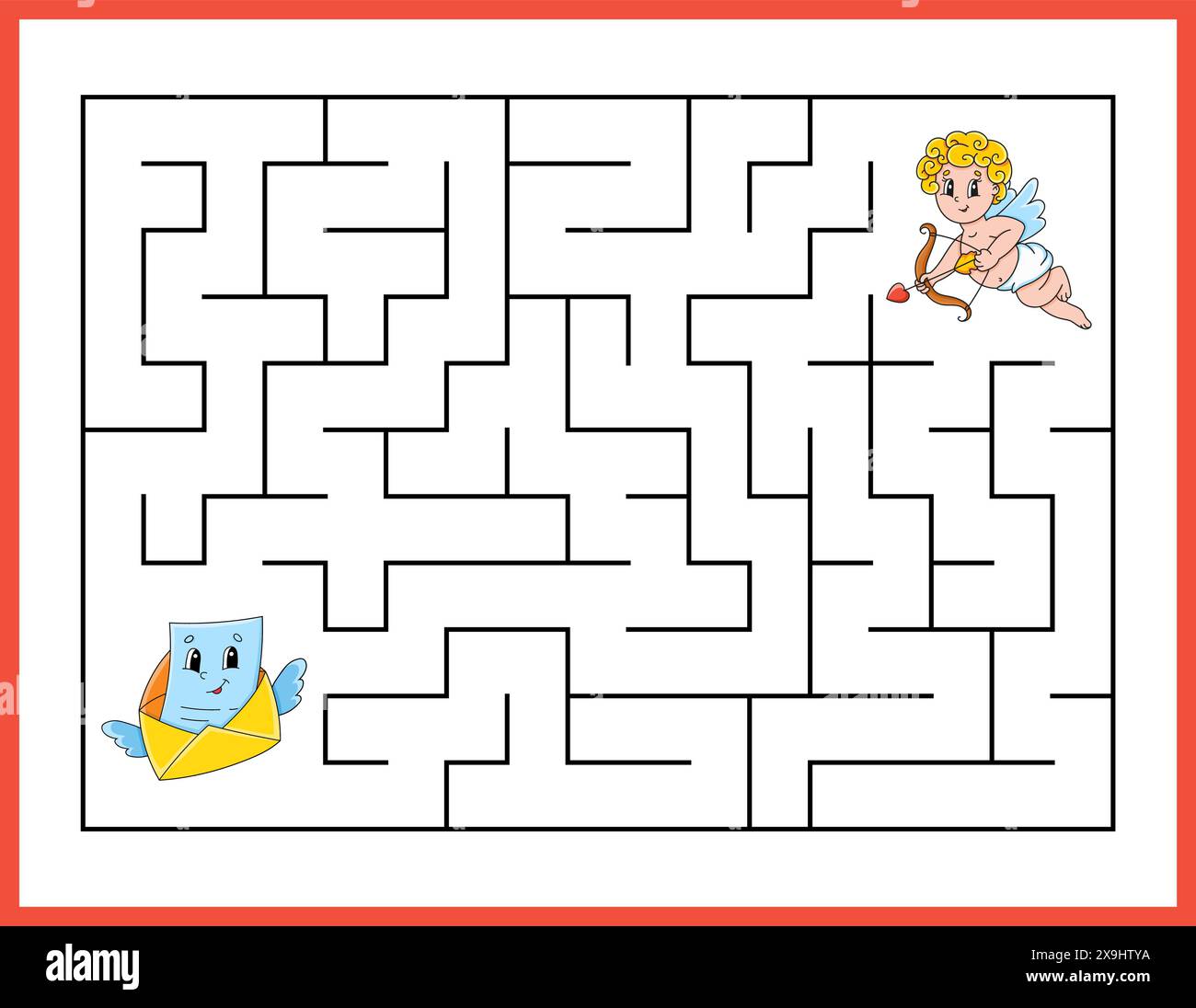 Rectangle maze. Game for kids. Funny labyrinth. Education developing ...