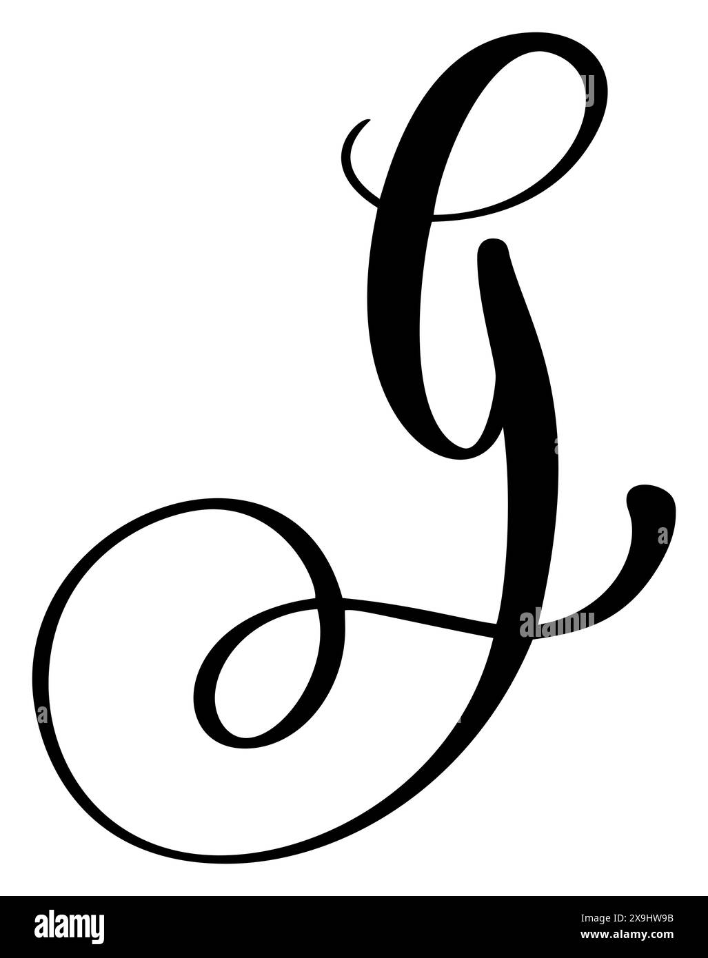 Vector calligraphy hand drawn letter G logo. Script font. Handwritten ...