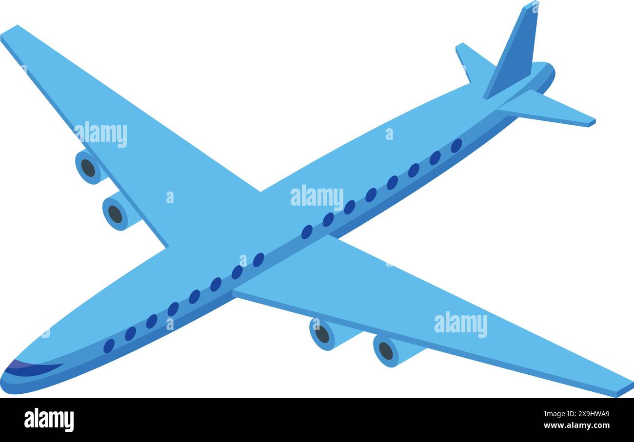 Cheerful vector illustration of a blue cartoon airplane, ideal for ...